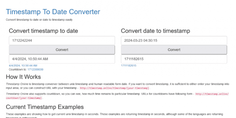 Timestamp Converter - Remember These Tools